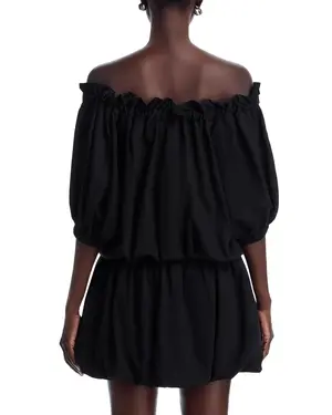 PATOU Off-the-shoulder Mini Dress With Bow Detail - Black