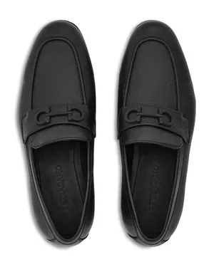 FERRAGAMO Slip-on Deerskin Loafers - Nero