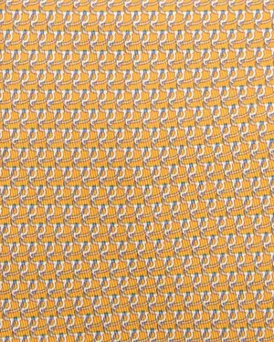 FERRAGAMO Silk Classic Gancini Link Tie - F.giallo