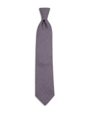 FERRAGAMO Silk Printed Neck Tie - F.navy