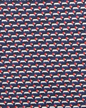 FERRAGAMO Silk Printed Neck Tie - F.navy