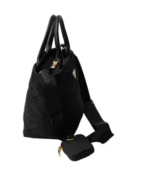 Prada Small Padded Re-nylon Tote - Black