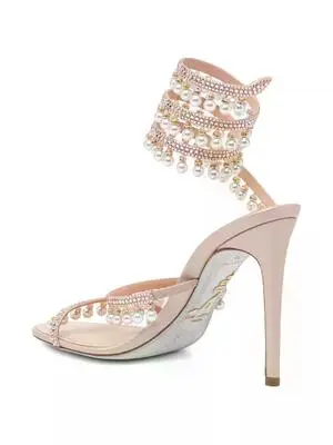 Rene Caovilla 110mm Crystal-embellished Heeled Sandals - Pink