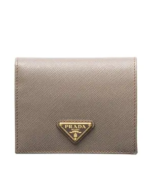 Prada Large Saffiano Leather Wallet - Grey