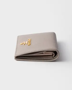Prada Small Saffiano Leather Wallet - Grey