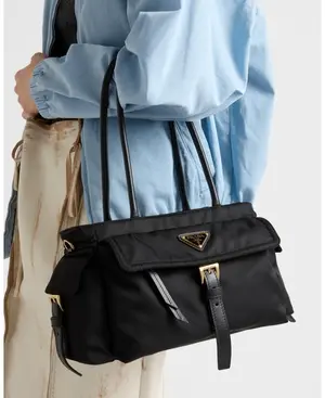 Prada Explore Medium Re-nylon And Leather Tote Bag