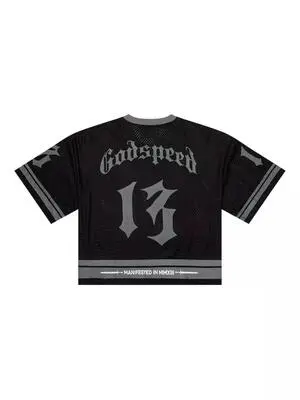 GODSPEED Graphic Print Cropped T-shirt - Black