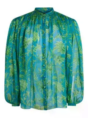 Etro Gathering Floral Top - Blue