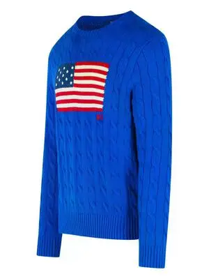 Polo Ralph Lauren Braided American Flag Sweater
