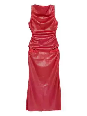 COWBOYS OF HABIT Marnie Cut-out Midi Dress - Red
