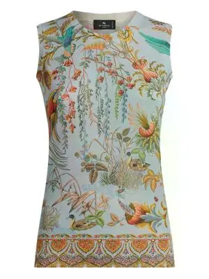 Etro Flora Fauna Motif Tank Top