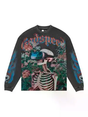GODSPEED Vision Flowers Long-sleeve Thermal Sweater - Grey