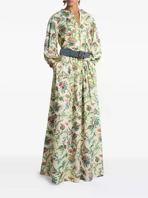 Etro Floral-motif V-neck Top - Neutrals