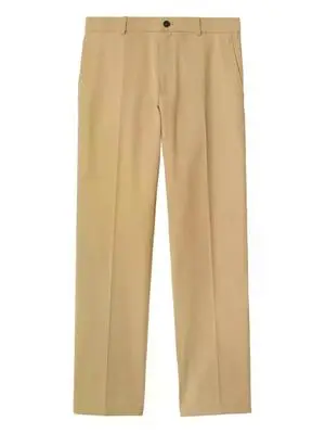 Burberry Cotton Twill Chinos With Embroidered Logo