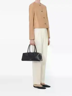 Loulou De Saison Leather Cropped Jacket - Neutrals
