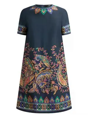 Etro Paisley And Floral Print Tunic Dress In Silk