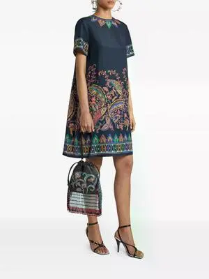 Etro Paisley And Floral Print Tunic Dress In Silk