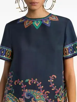 Etro Paisley And Floral Print Tunic Dress In Silk