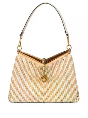 Etro Vela Woven Leather Shoulder Bag - Neutrals