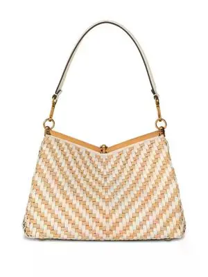 Etro Vela Woven Leather Shoulder Bag - Neutrals