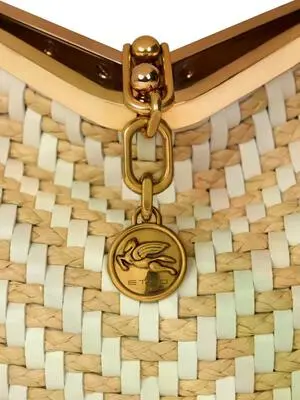 Etro Vela Woven Leather Shoulder Bag - Neutrals