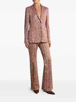 Etro Jacquard Paisley-foliage Trousers - Red