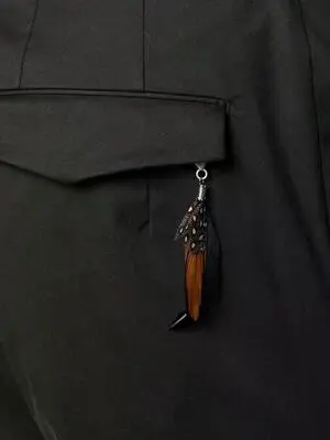 PT TORINO Graven Feather-detail Trousers - Black