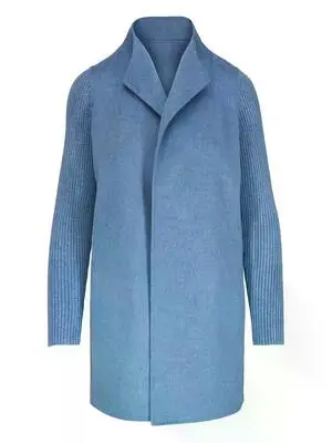 Kinross Cashmere Shawl-collar Ribbed Coat