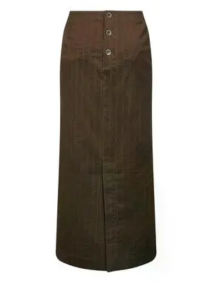 UMA WANG Pinstripe Button Skirt