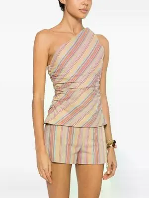 Faithfull The Brand Striped One-shoulder Blouse - Neutrals