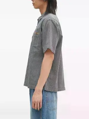 Aries Striped Zip-neck Polo Shirt
