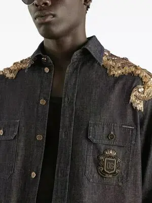 Dolce & Gabbana Embellished Logo-patch Shirt