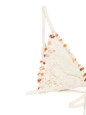 PatBO Embellished Triangle Bikini Top