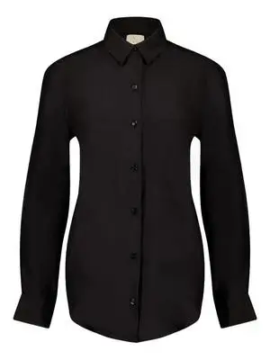 PAULA Long-sleeve Button-fastening Shirt - Black