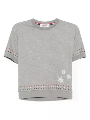 Thom Browne Snowflake-embroidered T-shirt