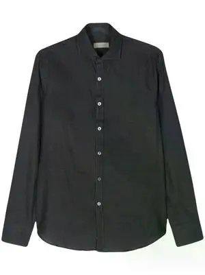 Canali Cutaway-collar Cotton Shirt - Grey