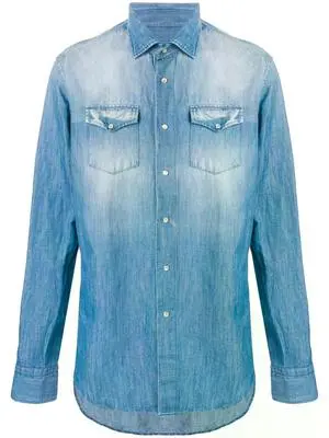 DELL'OGLIO Chest Pockets Denim Shirt