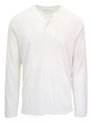 Faherty Brand Buttoned Long-sleeve Henley T-shirt - Neutrals