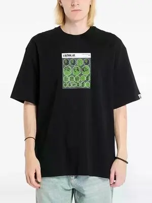 A BATHING APE Sticker Graphic-print T-shirt - Black