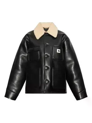 Carhartt Work In Progress Shepton Og Michigan Shearling-collar Coat - Black
