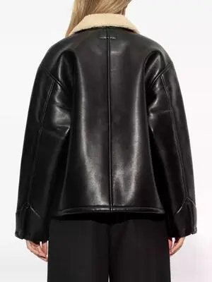Carhartt Work In Progress Shepton Og Michigan Shearling-collar Coat - Black