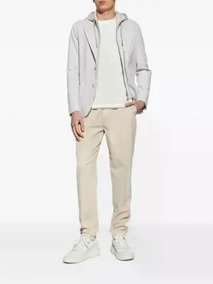 Eleventy Ribbed-trim T-shirt - Neutrals