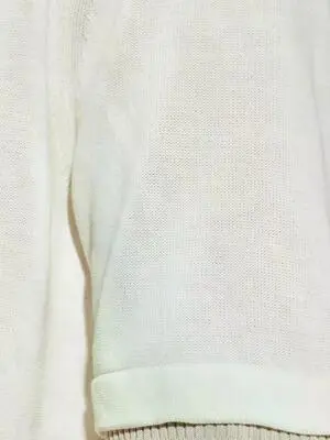 Eleventy Ribbed-trim T-shirt - Neutrals