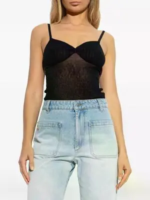 Victoria Beckham Ribbed Tank Top - Black