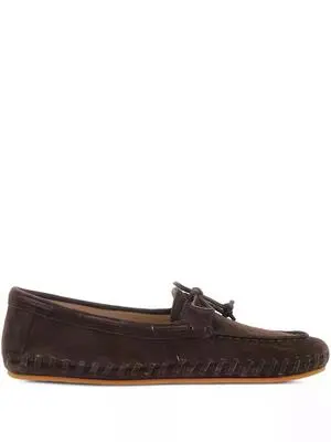 Le Monde Beryl Bow-tie Detail Stitched Loafers - Brown