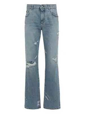 Dolce & Gabbana Distressed Straight Leg Jeans