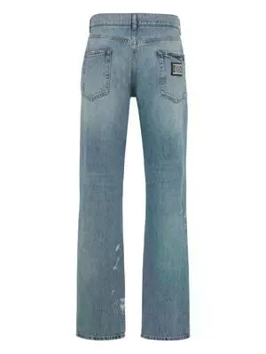 Dolce & Gabbana Distressed Straight Leg Jeans