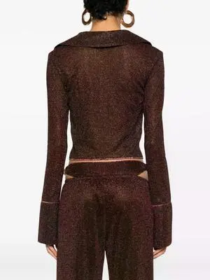 Oseree Tie-detail Bell-sleeve Top