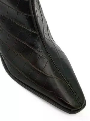SUMMERY COPENHAGEN Pointed-toe Crocodile-effect Knee-high Boots