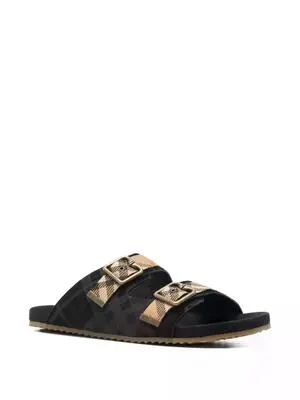 Burberry Check Suede Flat Sandals